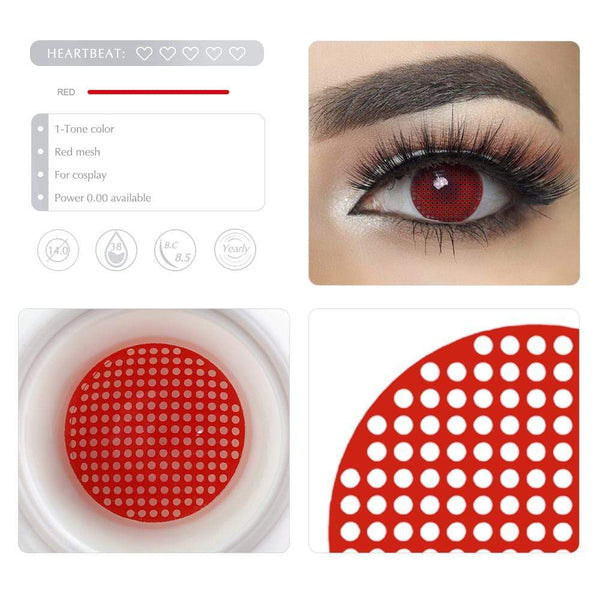 [US Warehouse] Red Mesh Halloween Cosplay Contact Lenses | 1 Year ...